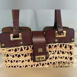 Borelli | Bags | Vintage Borelli Straw And Leather Purse | Poshmark